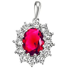 Firetti Damen Kettenanh&auml;nger &raquo;Schmuck Geschenk Silber 925 Halsschmuck Anh&auml;nger Lady D Diana Royal&laquo; () mit Glasstein, Zirkonia (synth.) pink