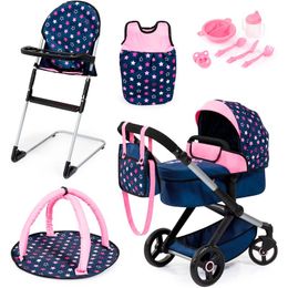 BAYER Kombi-Puppenwagen &raquo;Xeo Deluxe, blau/rosa&laquo; blau Kombi-Puppenwagen