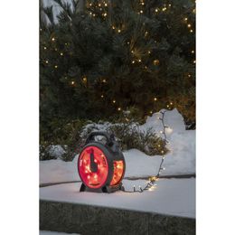 Konstsmide LED-Lichterkette &raquo;Weihnachtsdeko aussen&laquo; 200 Stk.-flammig Micro LED mit Kabelaufroller, schwarz-rot, 200 warm wei&szlig;e Dioden schwarz