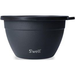 S'well Salatsch&uuml;ssel &raquo; Onyx Salad Bowl Kit, 1.9L&laquo; 3 Stk. aus Edelstahl Therma- -Technologie, vakuumisolierten Au&szlig;enschale schwarz Edelstahl