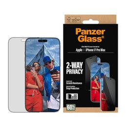 CARE by PanzerGlass Displayschutzglas &raquo;2-Way Privacy Ultra-Wide Fit Screen Protector&laquo; f&uuml;r Apple iPhone 17 Pro Max Displayschutzfolie, Schutzfolie, 