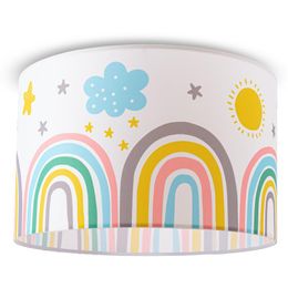 Paco Home Deckenleuchte &raquo;Tweet 462&laquo; E27 Lampe Kinderzimmer Deckenlampe Regenbogen Sonne Wolken Sterne E27 wei&szlig;