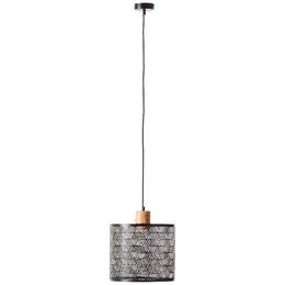 Brilliant Pendelleuchte &raquo;Santy&laquo; E27 1 Stk. 120 x 29 cm, E27, Metall/Bambus, schwarz/natur schwarz