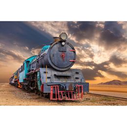 papermoon Fototapete &raquo;ZUG-LOKOMOTIVE WADI RUM W&Uuml;STE JORDANIEN WAGEN GEBIRGE&laquo; bunt Vlies