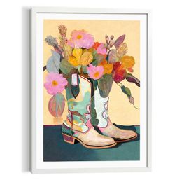 Reinders Leinwandbild &raquo;Flower Boots&laquo; bunt MDF