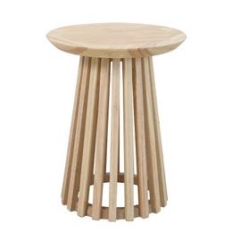 Sit Beistelltisch auch als Hocker verwendbar, Platte mit schweizer Kante beige Hevea, Holz-Furnier