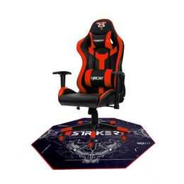 Hyrican Gaming-Stuhl &raquo;Striker Gaming-Stuhl "Copilot" Gamingstuhl + Stuhlunterlage&laquo; () Bodenschutzmatte 1100x1100x2mm rot PVC, Polyurethan Bodenschutzmatte: 