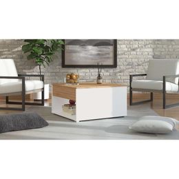Home Affaire Couchtisch &raquo;Taranto Kaffeetisch, 80 cm, quadratische Form, modern design&laquo; h&ouml;henverstellbar Tischplatte, geschlossenes Fach, schwarz oder 