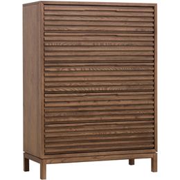 Andas Highboard &raquo;Tanner Highboard aus Eschenholz mit f&uuml;nf Schubladen&laquo; 1 Stk. tlg. braun Massivholz