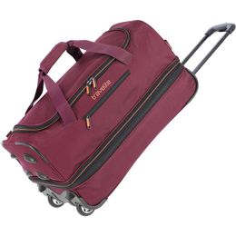Travelite Herren Travelite Reisetasche &raquo;BASICS, verschiedene Gr&ouml;&szlig;en und Farben&laquo; Duffle Bag Reisegep&auml;ck Sporttasche Reisebag mit Trolleyfunktion rot