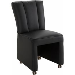 exxpo - sofa fashion Sessel &raquo;Costa, Loungesessel, Hochlehnsessel, auf Rollen, Komfortsitzh&ouml;he 53cm&laquo; kompakt und bequem, Breite 52 cm schwarz