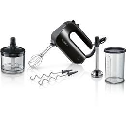 Bosch Handmixer &raquo;Home Professional MFQ4980B, Edelstahl Besen/Knethaken, Mixfu&szlig;, schwarz&laquo; 850 W Spiralkabel, 5 Stufen, Turbostufe, Zerkleinerer, 