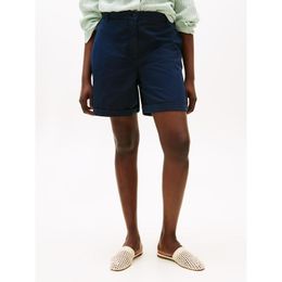 Tommy Hilfiger Curve Damen Shorts &raquo;CRV CO BLEND GMD CHINO SHORT&laquo; in Gro&szlig;en Gr&ouml;&szlig;en, Chino Qualit&auml;t, Logostickerei blau 46, N-Gr