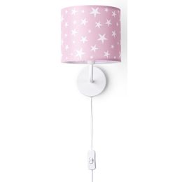Paco Home Wandleuchte &raquo;Capri 315&laquo; E14 Lampe Kinderzimmer Babyzimmer &acirc;&circ;...18cm Sterne Kabell&auml;nge 3m E14 wei&szlig;