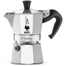 Bialetti Espressokocher &raquo;Moka Express La Mokina&laquo; 0,04 l Kaffeekanne f&uuml;r den Espressoschluck zwischendurch, Aluminium grau