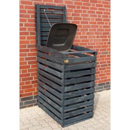 Promadino M&uuml;lltonnenbox f&uuml;r 1x120 l aus Holz, BxTxH: 68x63x111 cm grau Holzwerkstoff