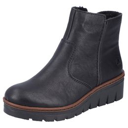 Rieker Damen Winterstiefelette mit modischem 4,5 cm Keilabsatz schwarz 36