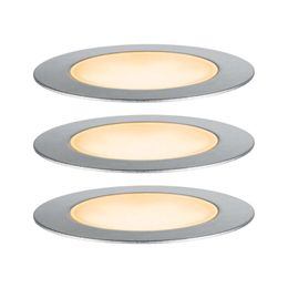 Paulmann LED Einbauleuchte &raquo;Plug & Shine Floor Basisset IP67 2200K 3x2W 21VA Silber&laquo; 3 Stk. Bodeneinbauleuchte, Insektenfreundlich silber
