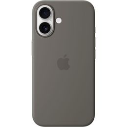 Apple Smartphone-H&uuml;lle &raquo;iPhone 16 Silikon Case mit MagSafe&laquo; iPhone 16 15,5 cm (6,1 Zoll) grau Mikrofaser, Silikon Speziell f&uuml;r das iPhone 16 entwickelt, 