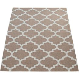 Paco Home Teppich &raquo;Varadero 463&laquo; rechteckig 4 mm H&ouml;he 3D-Design, Kurzflor, Wohnzimmer beige Baumwolle, Polyester