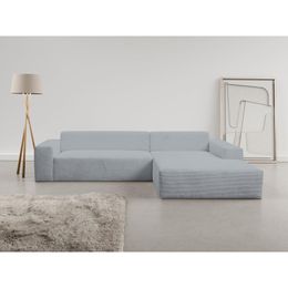 WERK2 Ecksofa &raquo;Zeus-XL, Mega-Sofa mit gro&szlig;er Sitztiefe, Stellma&szlig;e 311cm x 210cm&laquo; Curvy Trend Garnitur mit urbaner Optik, bequem, Big-Sofa, L-Form grau