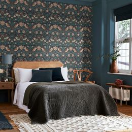 WILLIAM MORRIS AT HOME Vliestapete &raquo;Strawberry Thief&laquo; Retro texturiert Design Tapeten blau Vlies