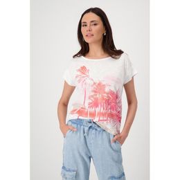 monari Damen Rundhalsshirt &raquo;Shirt Palmendruck&laquo; mit Tropicalprint beige 34