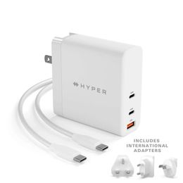 HYPER Ladestation &raquo;Juice GaN 140W USB-C Charger - Global - Multi-port&laquo; 1 Stk. tlg. wei&szlig; Sichere Stroml&ouml;sung