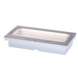 Paulmann LED Einbauleuchte &raquo;Brick IP67 200x100mm 3000K 1,6W 50lm 230V Alu, Grau Metall, Edelstahl&laquo; 1 Stk. Warmwei&szlig; Bodeneinbauleuchte, Bewegungsmelder grau