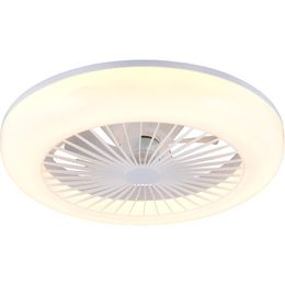 REALITY LEUCHTEN LED Deckenleuchte &raquo;MORA mit Ventilator, Deckenventilator mit Licht inkl. Fernbedienung&laquo; LED-Board 1 Stk. warmwei&szlig; - kaltwei&szlig; 3 