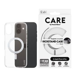 CARE by PanzerGlass Handyh&uuml;lle &raquo;Kickstand Case f&uuml;r Apple iPhone 16 Plus&laquo; Backcover, Schutzh&uuml;lle, Handyschutzh&uuml;lle, Case, Schutzcase, sto&szlig;fest silber 