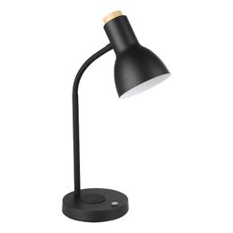 Eglo Tischleuchte &raquo;VERADAL-QI Tischlampe, Stahl und Holz, Nachttischlampe, IP20, Lampe&laquo; LED-Modul 1 Stk. Warmwei&szlig; Tischleuchte, L21,5 x B16 x H45 cm, 