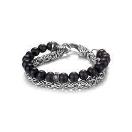 Kingka Herren Armband &raquo;SB2207SAG&laquo; mit Achat schwarz