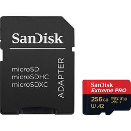 Sandisk Speicherkarte &raquo;Extreme PRO microSDXC -UHS-I-KARTE&laquo; (256 GB Video Speed Class 30 (V30)/UHS Speed Class 3 (U3) 200 MB/s Lesegeschwindigkeit) schwarz 