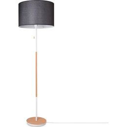 Paco Home Stehlampe &raquo;EK CA UNI COLOR&laquo; E27 Stoffschirm Wohnzimmer Skandi Standleuchte E27 Einfarbig Stofflampe schwarz
