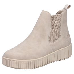 Rieker Damen Winterboots Chelseaboots, Plateausneaker, Stiefelette, Rei&szlig;verschluss und Stretch beige 42