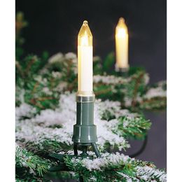 Konstsmide Christbaumkerzen 16 Stk.-flammig Baumkette, Schaftkerzen, teilbarer Stecker, 16 klare Birnen wei&szlig;