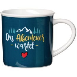 Ritzenhoff & Breker Becher &raquo;Camping&laquo; "Das Abenteuer wartet" - in Geschenkbanderole bunt Porzellan