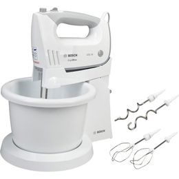 Bosch Handmixer &raquo;ErgoMixx MFQ36460, Edelst. Besen/Knethaken, St&auml;nder, Sch&uuml;ssel, wei&szlig;&laquo; 450 W 5 Stufen, ergon. Soft-Touch-Griff, Made in Europe grau 
