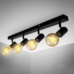 B.K.LICHT LED Deckenspots E27 LED Vintage Deckenlampe Retro Deckenleuchte schwarz Industrie E27 schwarz