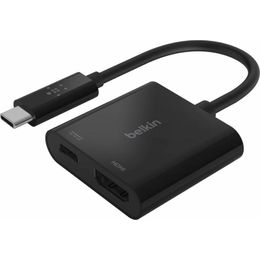 Belkin Laptop-Adapter &raquo;USB-C auf HDMI-Adapter mit 60 W PD&laquo; USB Typ C zu USB Typ C 13 cm schwarz Schnelle, einfache Installation dank Plug & Play