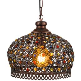 Eglo H&auml;ngeleuchte &raquo;JADIDA Pendellampe, IP20, E27, Stahl und Glas, Esstischlampe, Lampe&laquo; E27 H&auml;ngeleuchte, H110 x &Oslash;33 cm, kupferfarben-antik, 1X60W 