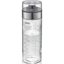 Gefu Dressing Shaker &raquo;MIX&laquo; Doppelskala (ml/oz), auslaufsicher, 350 ml silber Glas, Kunststoff
