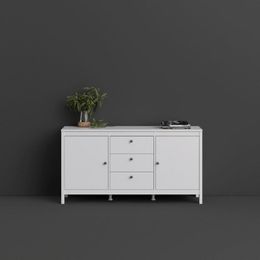 Home Affaire Sideboard &raquo;Madrid, Aufbewahrung, Schubladenschrank, Sideboard,&laquo; mit 2 T&uuml;ren und 3 Schubladen, Breite 151 cm, H&ouml;he 80 cm wei&szlig; Spanplatte