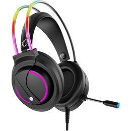 Hyrican Gaming-Headset &raquo;Striker Halo ST-GH707 Headset&laquo; schwarz Weiche, hochwertige PU-Ohrpolster f&uuml;r angenehmes Tragen