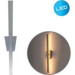 N&auml;ve n&auml;ve LED Wandleuchte &raquo;"TREVOR"&laquo; 1 Stk. Warmwei&szlig; nickel-matt, trapezf&ouml;rmiger Baldachin, inkl. Kippschalter, H&ouml;he 62cm grau