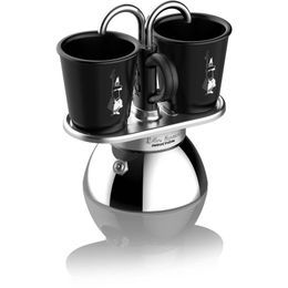 Bialetti Espressokocher &raquo;Mini Induktion&laquo; zwei Espressi gleichzeitig zubereiten, 90 ml, Zwei-Schicht-Edelstahl grau