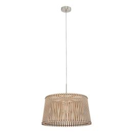 Eglo H&auml;ngeleuchte &raquo;SENDERO Pendellampe, Stahl und Holz, E27, IP20, Wohnzimmerlampe, Lampe&laquo; E27 1 Stk. H&auml;ngeleuchte, H130 x &Oslash;45 cm, nickel-matt, 1X60W 