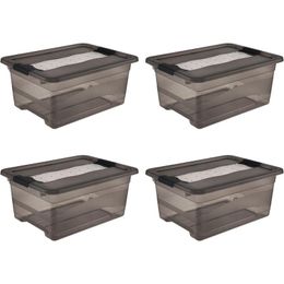 keeeper Aufbewahrungsbox &raquo;Cornelia, 4er Set, 12 L, 39,5 x 29,5 x 17,5 cm&laquo; durch Clips verschlie&szlig;bar, Griffe am Boden Kunststoff
