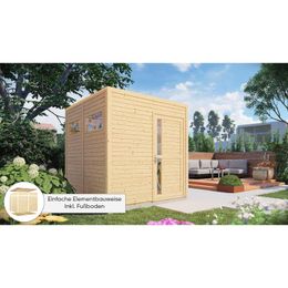 Konifera Gartenhaus &raquo;Cubus 2&laquo; beige Massivholz